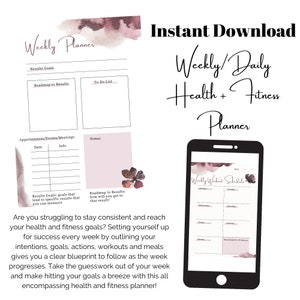 Weekly/daily Health and Fitness Planner - Etsy
