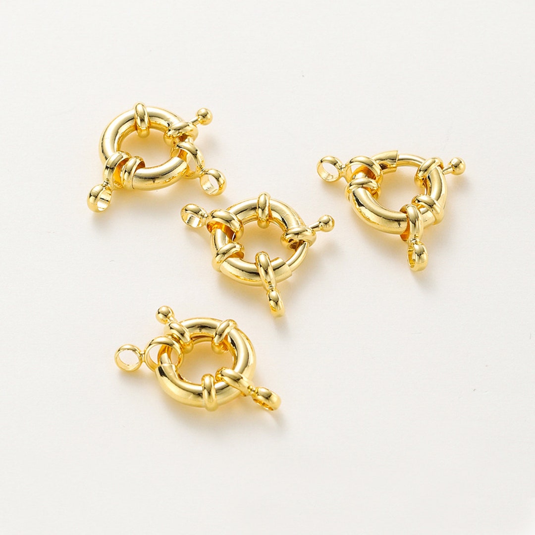 18K Gold Filled Wheel Spring Ring Clasp Spring Ring for Necklace ...