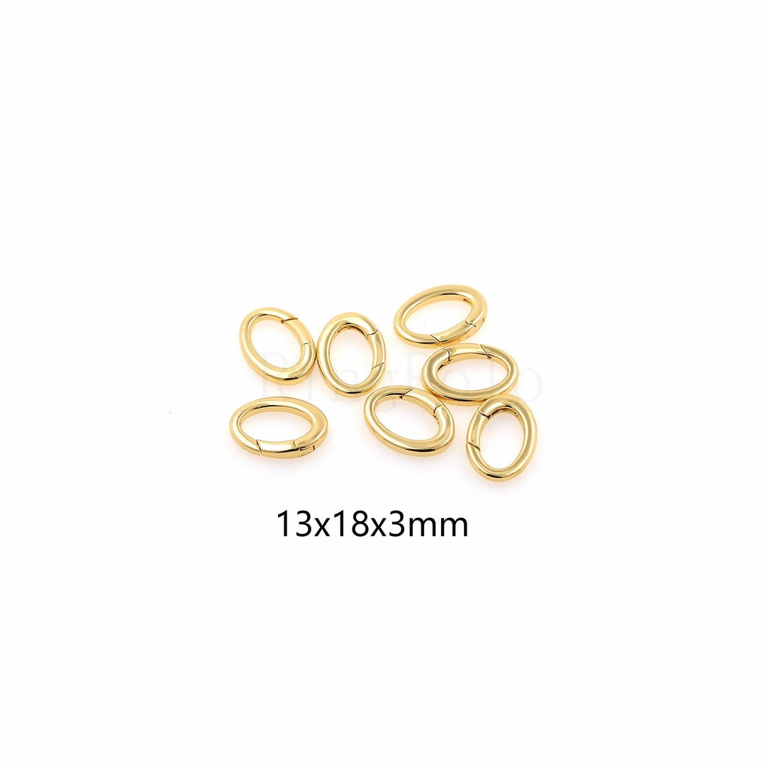 18K Gold Filled Minimalist Oval Spring Clasp,oval Spring Carabiner ...
