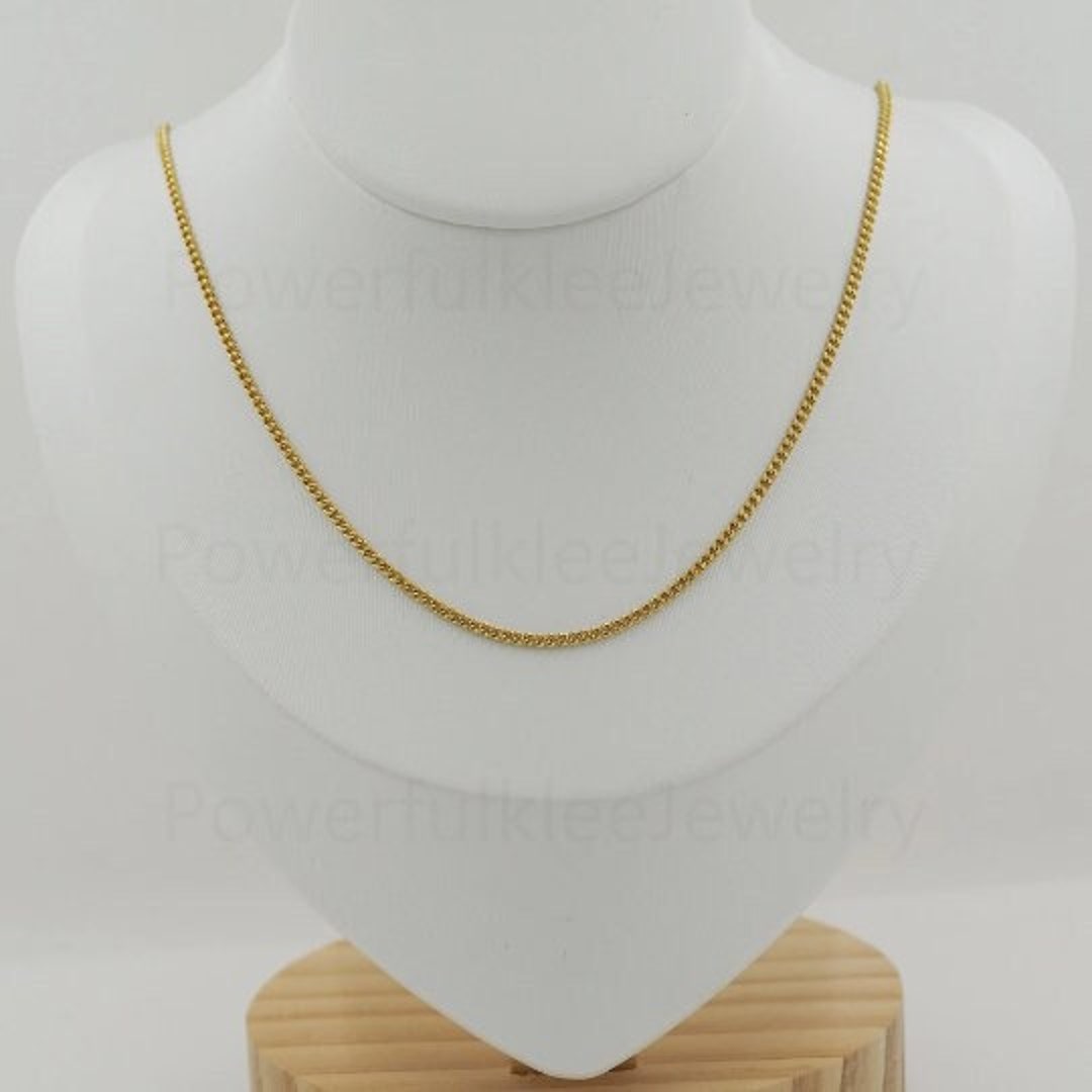 18K Gold Filled Thin Cuban Curb Link Chain-thin Cable Chain-necklace ...