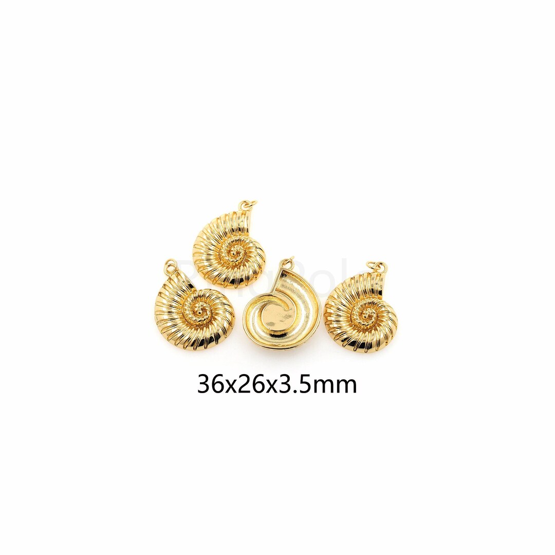 Gold Conch Pendant,18k Gold Filled Shell Charm,diy Bracelet Necklace ...