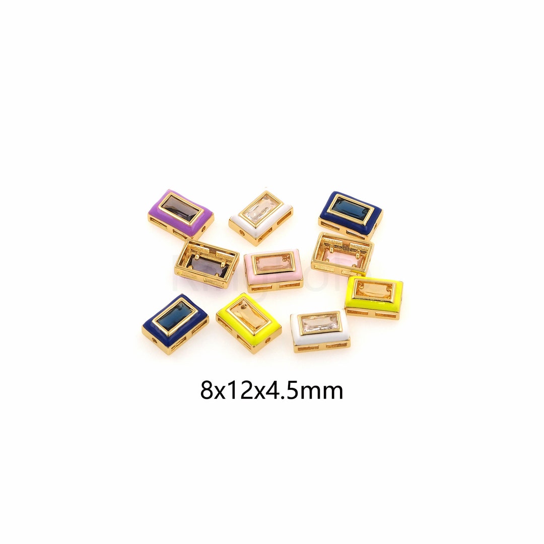 18K Gold Filled Rectangle Spacer Beads,solitaire Spacer Beads,diy ...