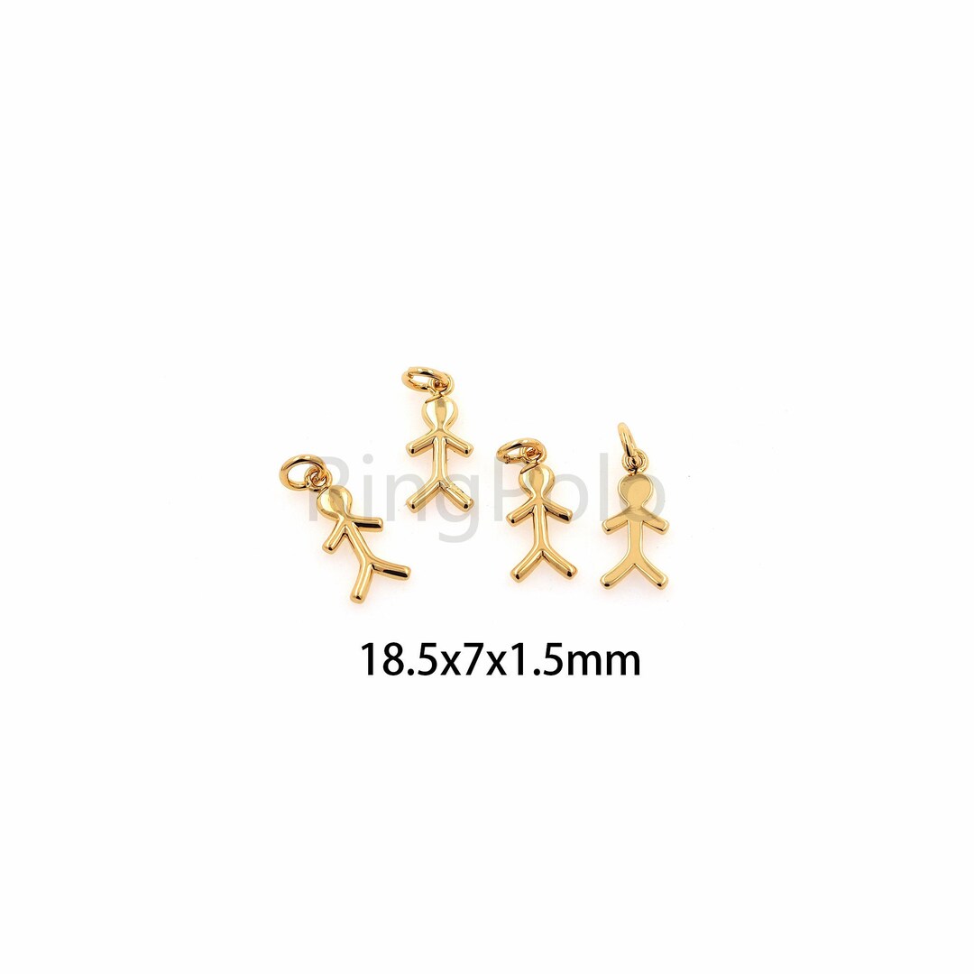 Stickman Pendant,18k Gold Filled Stickman Charm,diy Bracelet Necklace ...