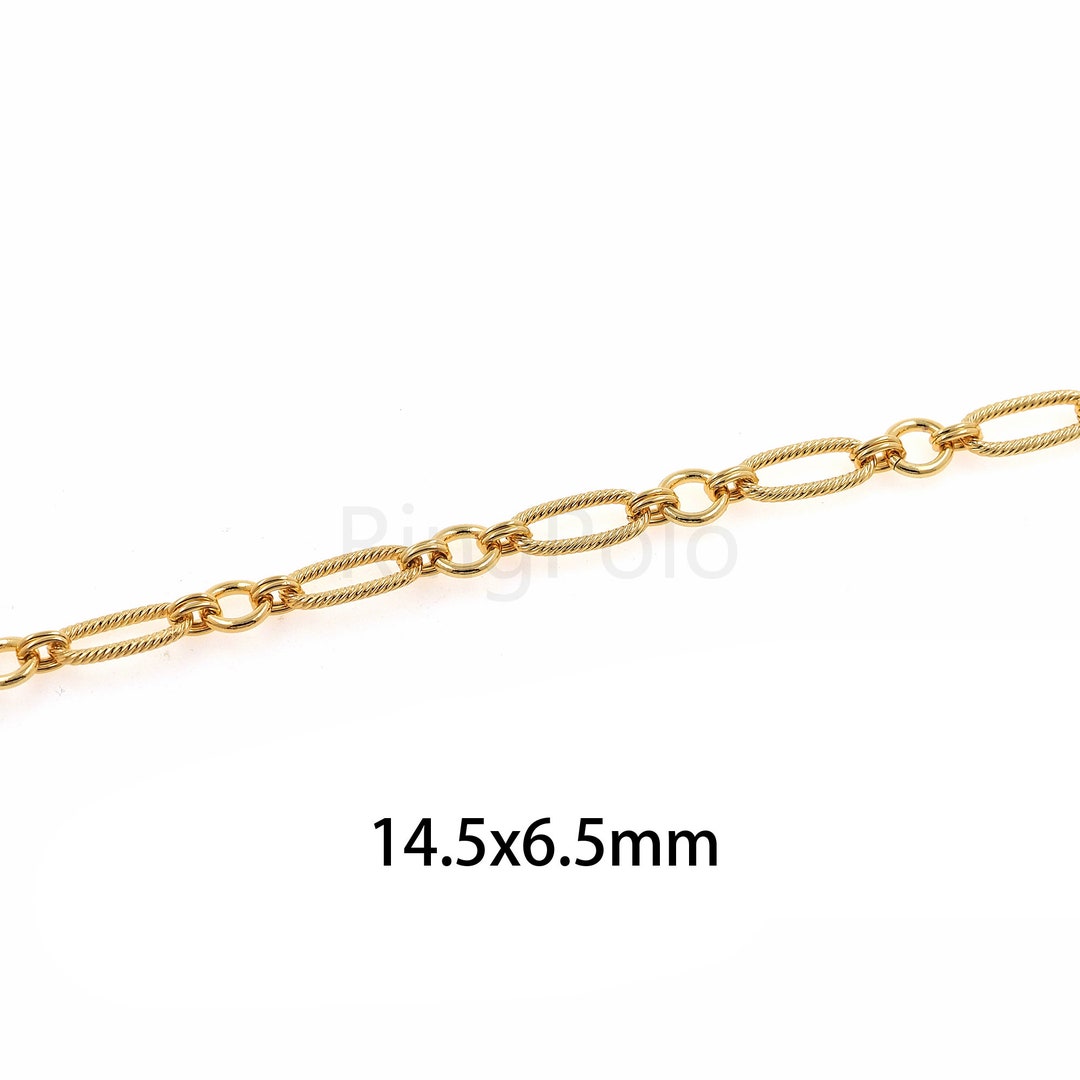 18K Gold Filled Texture Paper Clip Chain,minimalist Paper Clip Chains ...