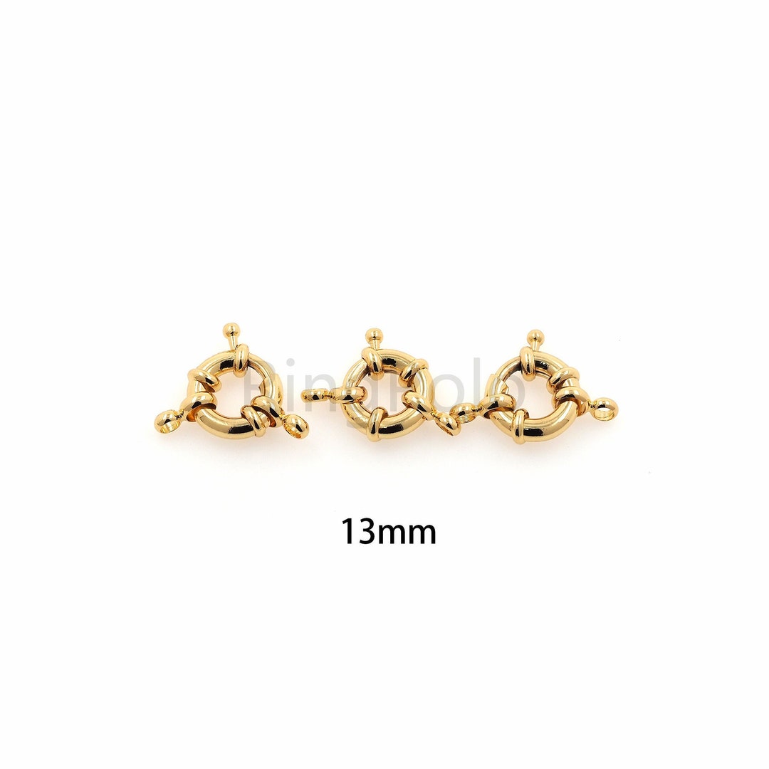 Round Spring Buckle,18k Gold Filled Nautical Clasp Charm,diy Bracelet ...