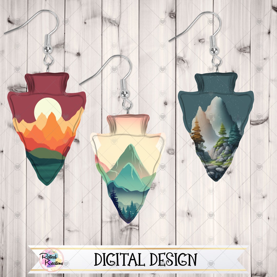DIGITAL DESIGN- Arrowhead Earrings Size 1.5 to 2 Inch- Sublimation ...