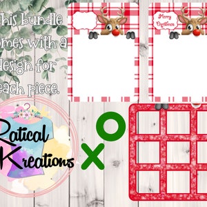 Peeping Reindeer Tic Tac Toe- Sublimation Design Download, Digital ...