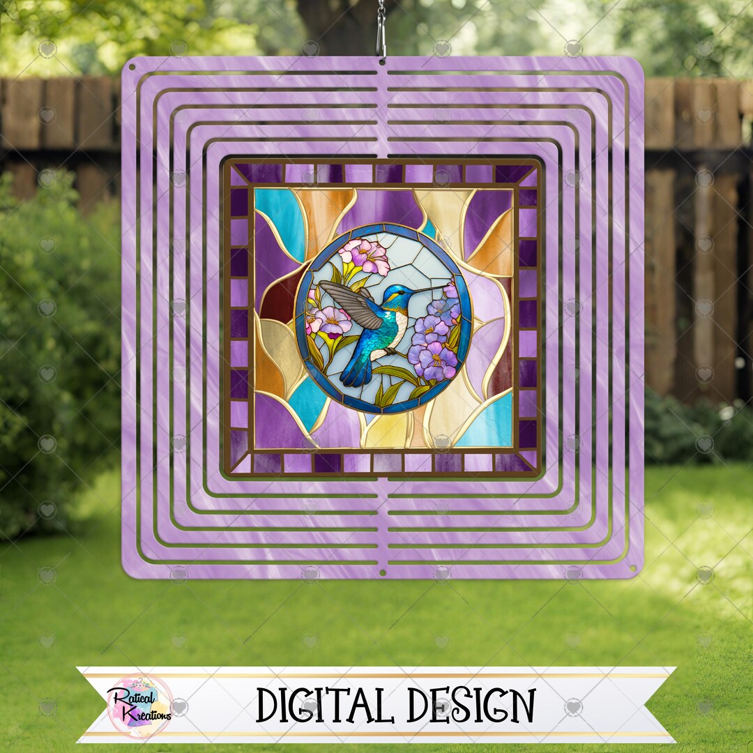 Square Wind Spinner, Spring, Hummingbird, Digital Design Download PNG ...