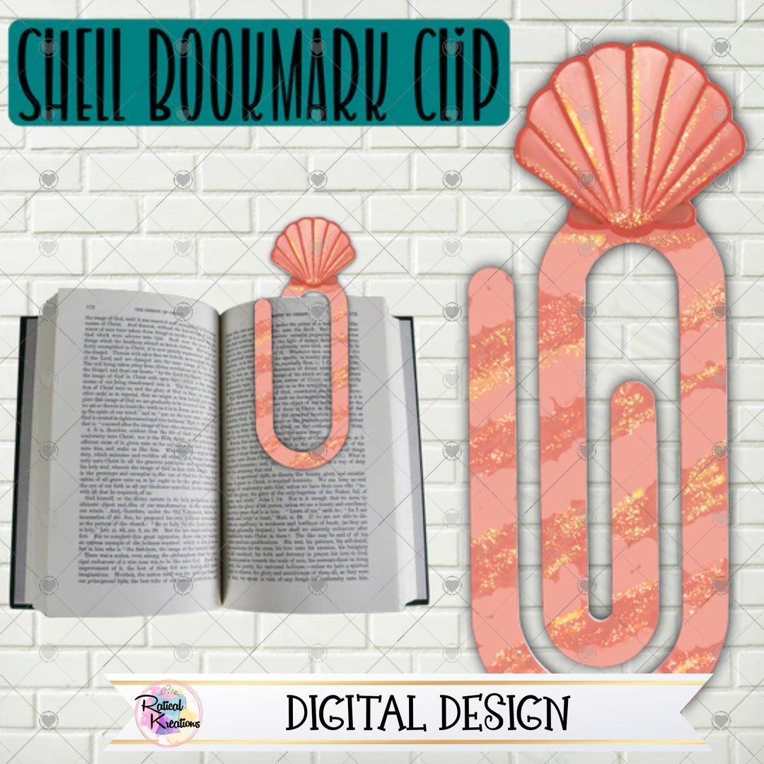 MDF Shell Bookmark Clip Sublimation Design Download, Digital Design ...