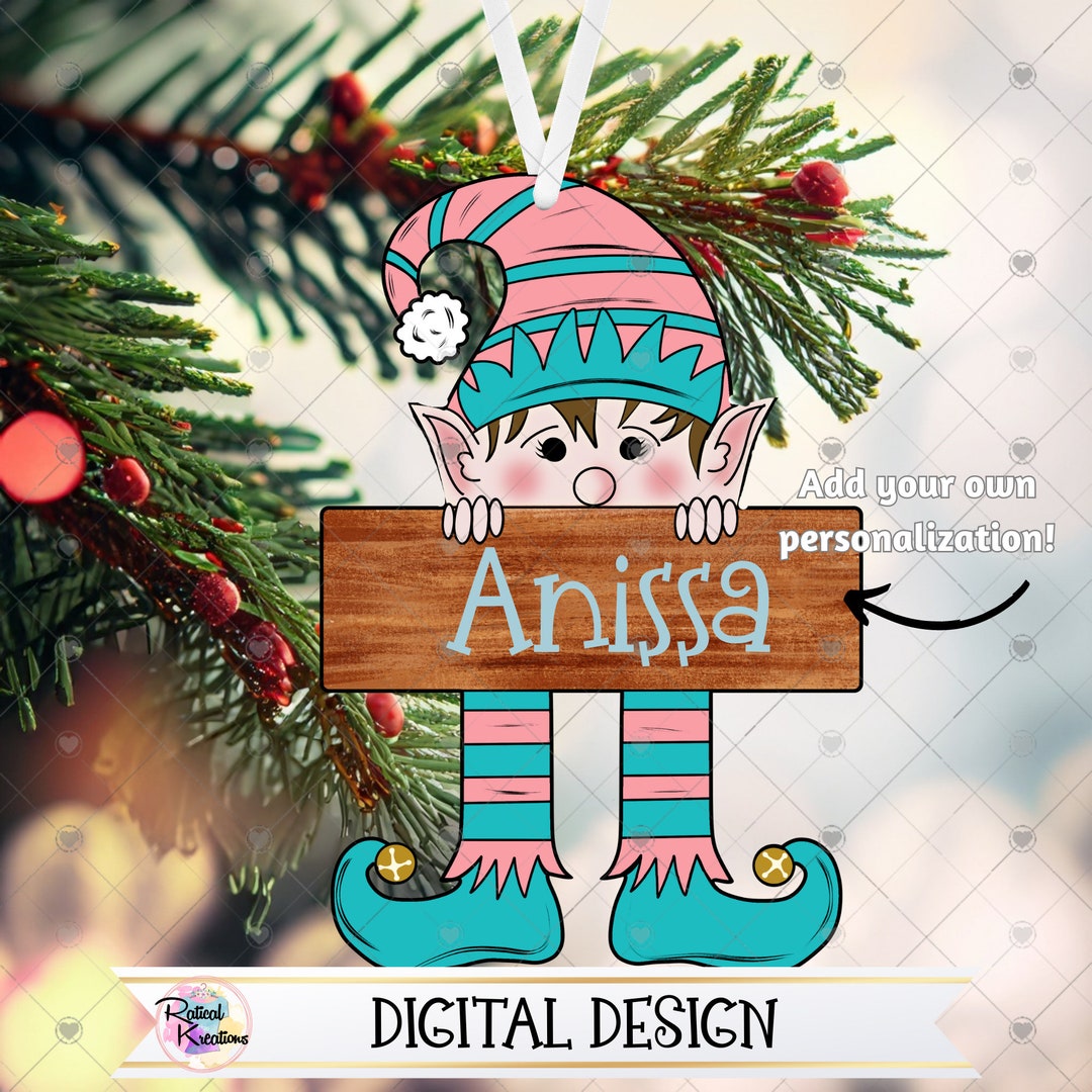 Elf Sign-pink & Blue - Sublimation Design Download, Ornament, Acrylic ...