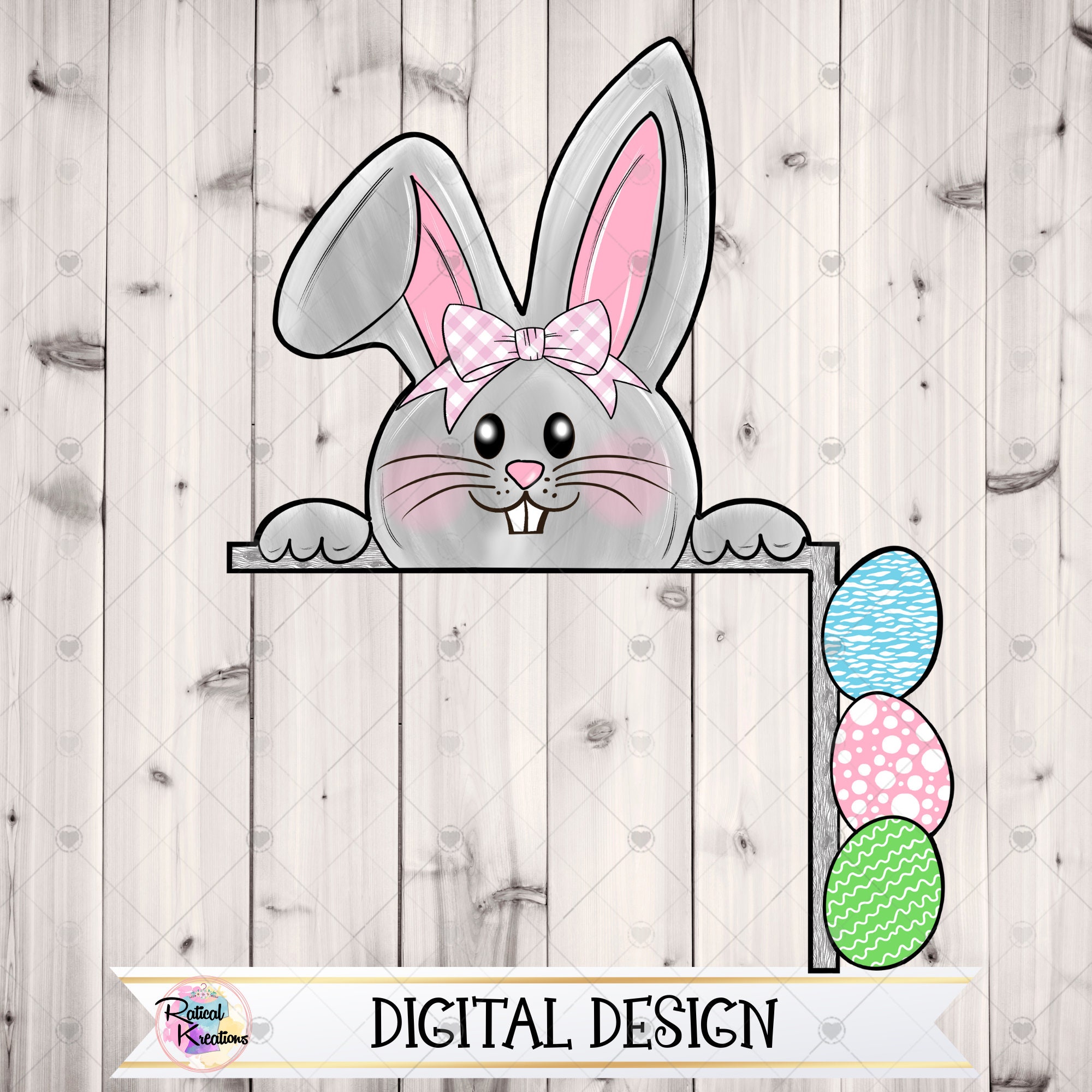 Floppy Bunny- Corner Door Sitter - Girl- Sublimation Design Download ...