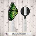 MDF - Butterfly Wing- Greens, Sublimation Design Download, Digital ...