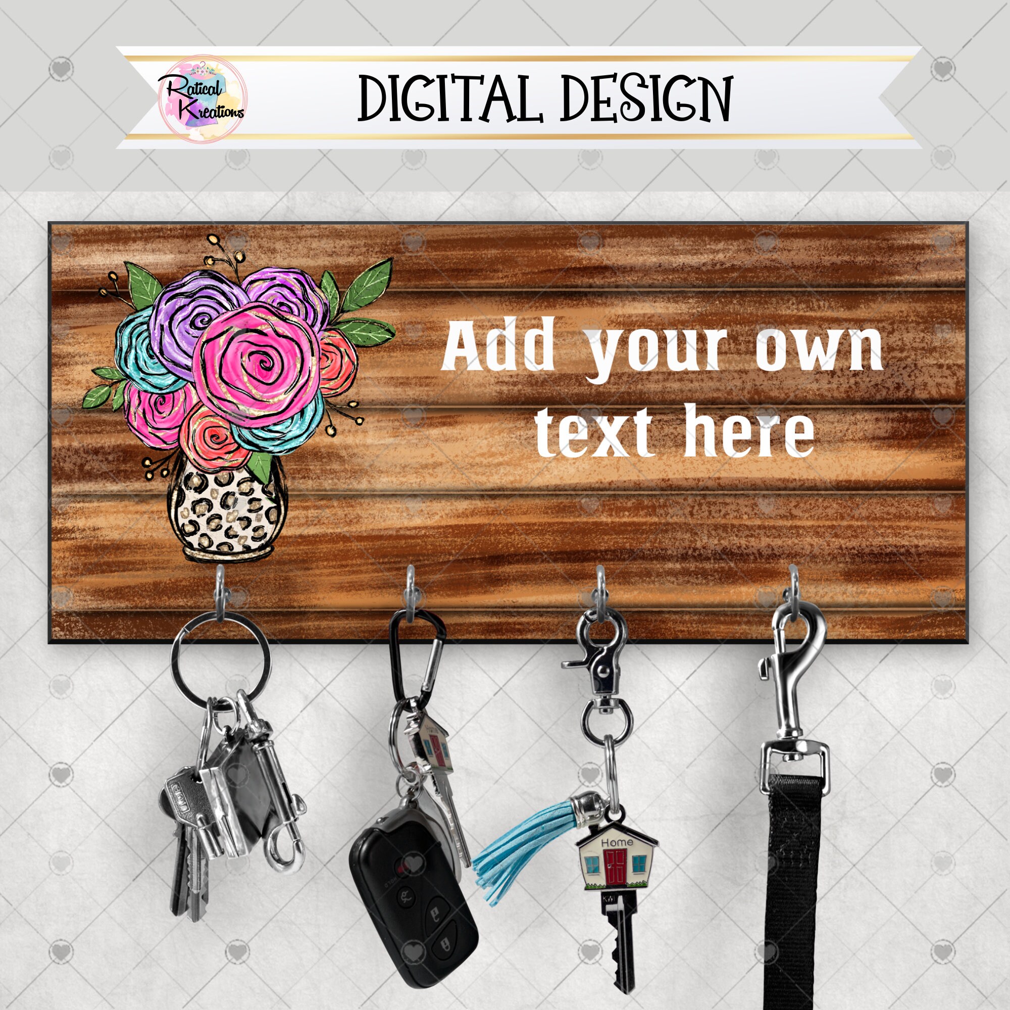 Key Hanger Board- Home Sweet Home, Personalized, Sublimation Digital ...