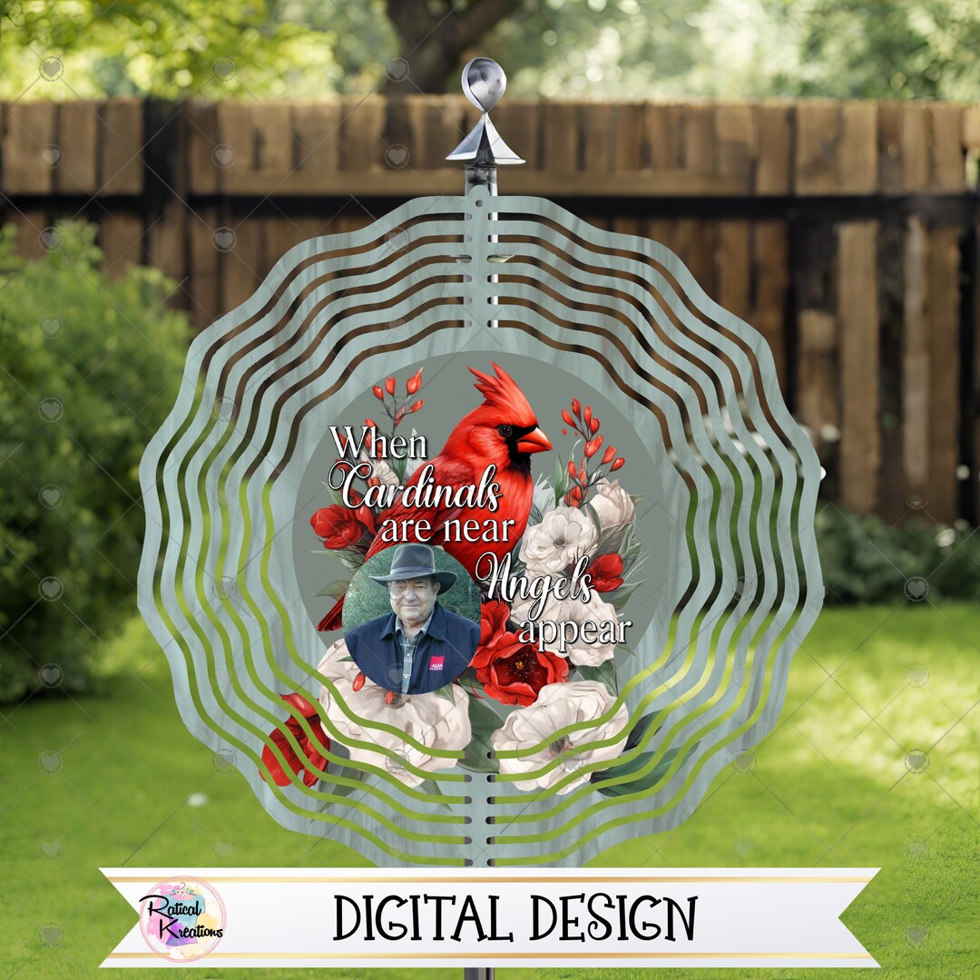 Round Wind Spinner, Memorial, Cardinal, Green, Digital Design Download ...
