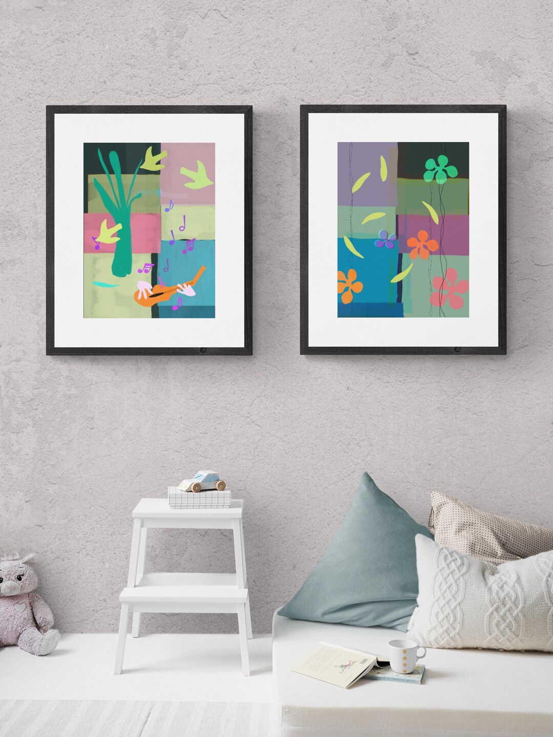 Set of 2 Fauvist-inspired Compositions, Fine Art Print, Abstract Art ...