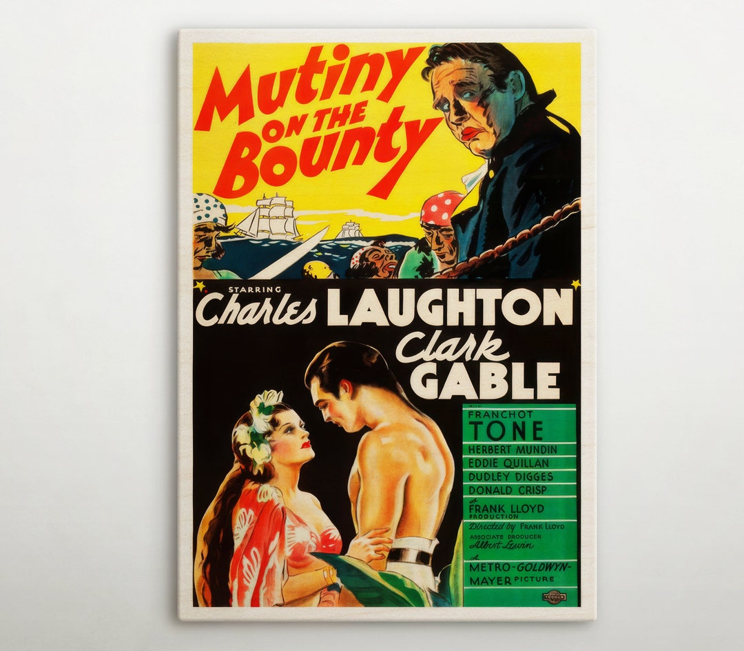 Mutiny on the Bounty American Wooden Poster, Unique Wall Art of This Cinema Poster, Gift for ...