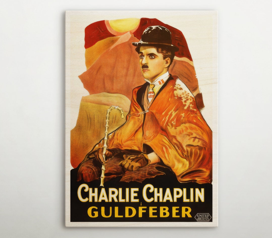 The Gold Rush Swedish Wooden Poster, Rustic Movie Wall Art of This ...