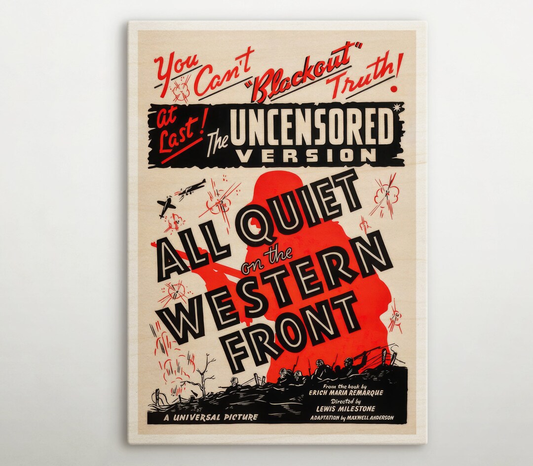 All Quiet on the Western Front American Wooden Poster, Classic Movie ...