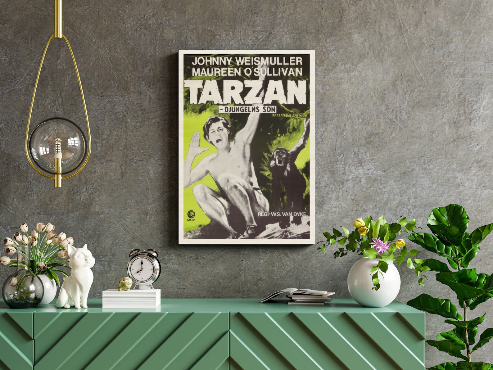 Tarzan the Ape Man Swedish Wooden Poster, Classic Wall Art of This ...