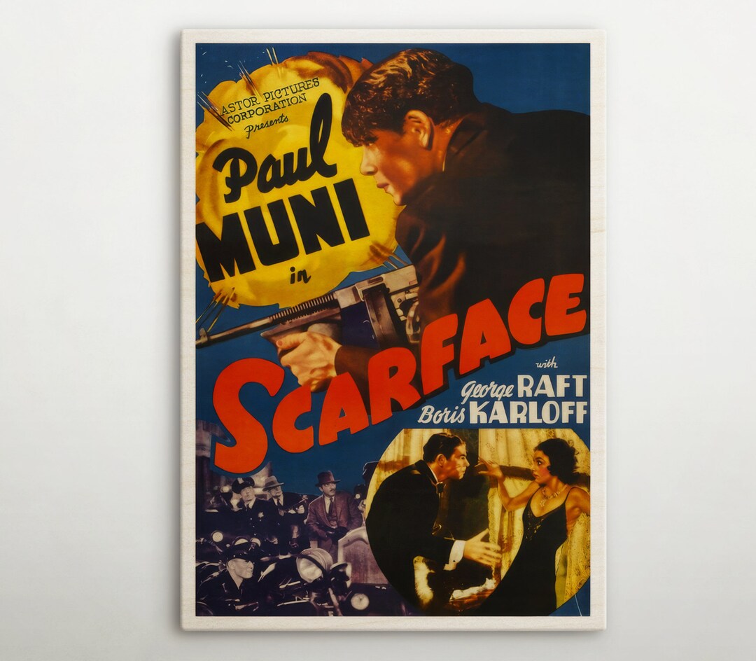 Scarface American Wooden Poster, Iconic Movie Vintage-inspired Poster ...