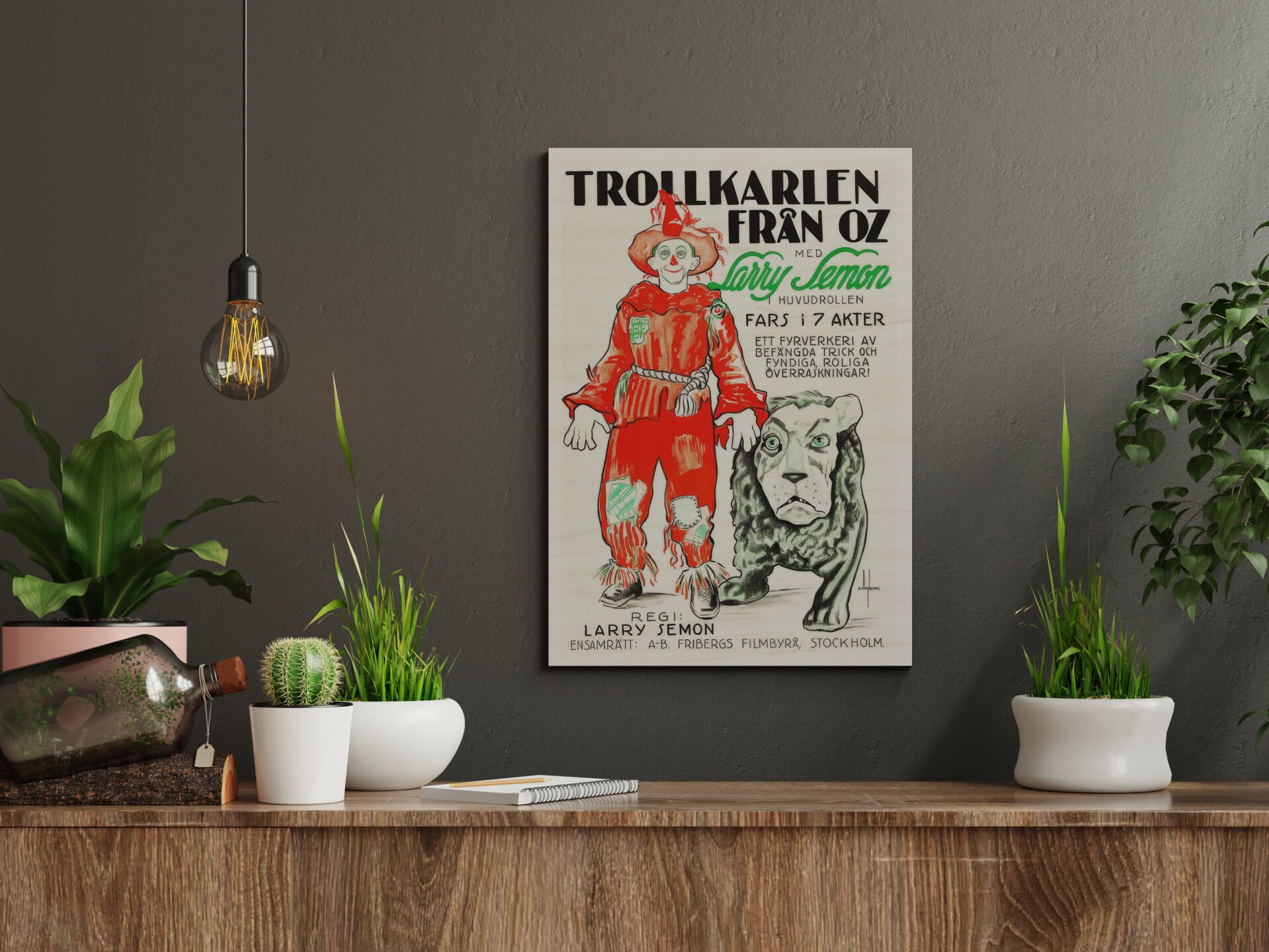 The Wizard of Oz Swedish Wooden Poster, Classic Movie Wall Art of This ...