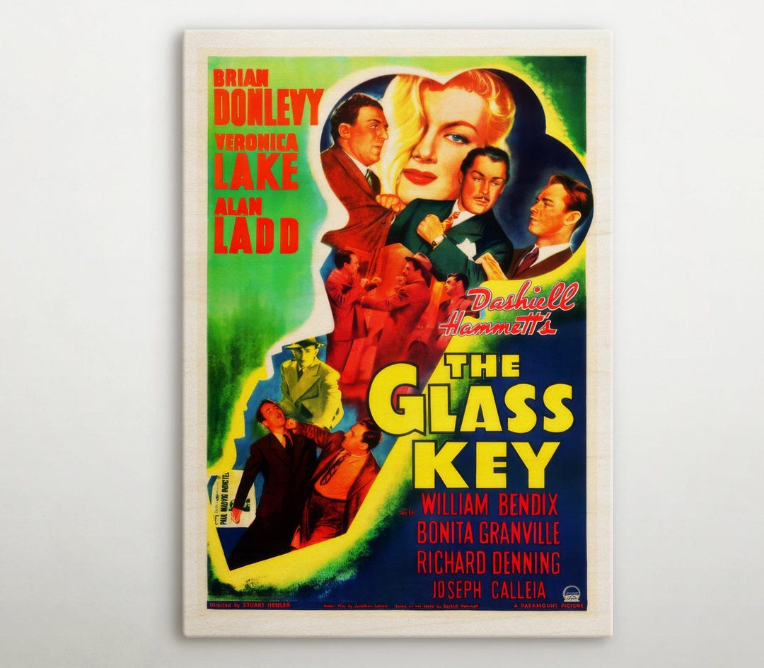 The Glass Key American Wooden Poster, High-quality Movie Print of This ...