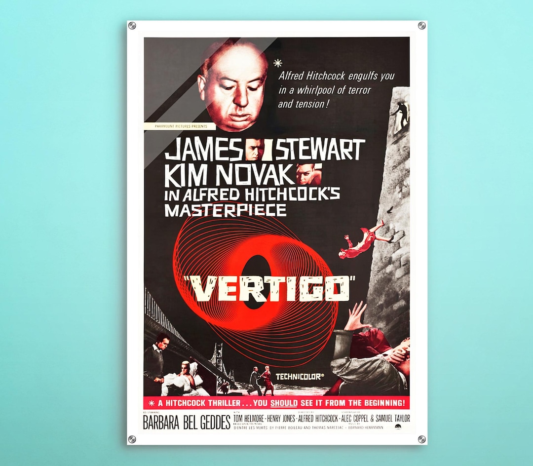 Vertigo American Acrylic Poster, Iconic Movie Vintage-inspired Poster ...