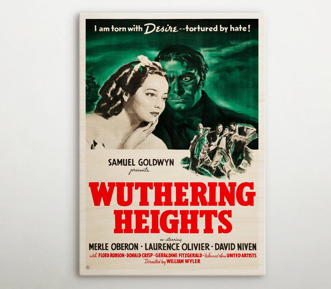 Wuthering Heights American Wooden Poster, Magic Wall Art of This Cinema ...