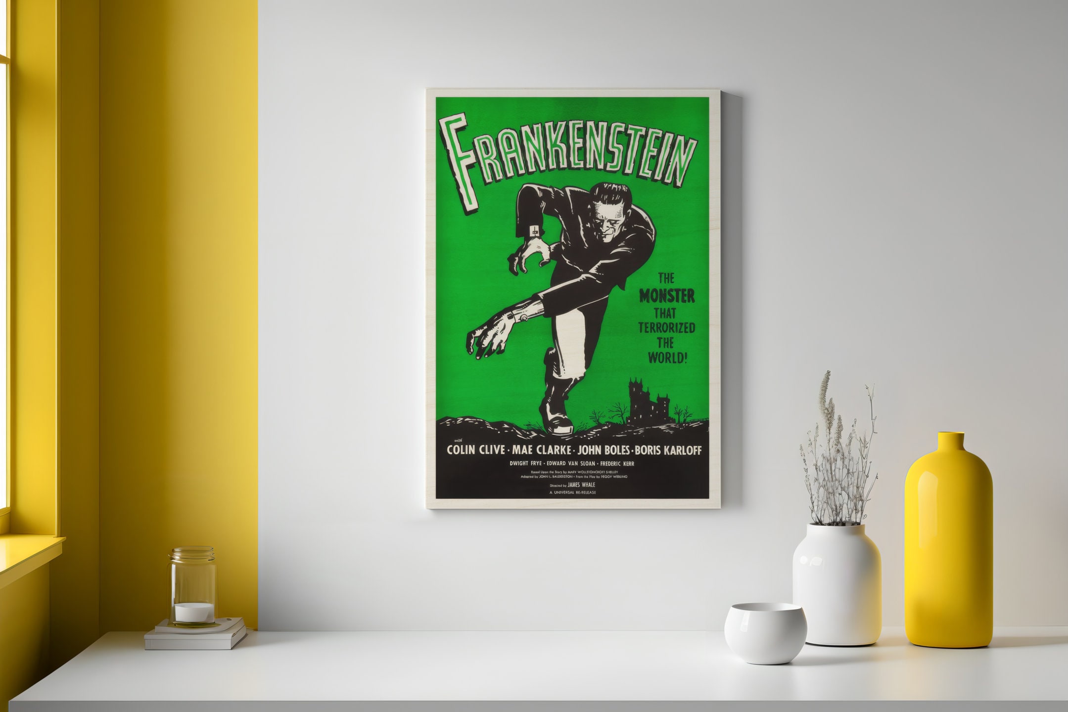 Frankenstein American Wooden Poster, Iconic Movie Vintage-inspired ...