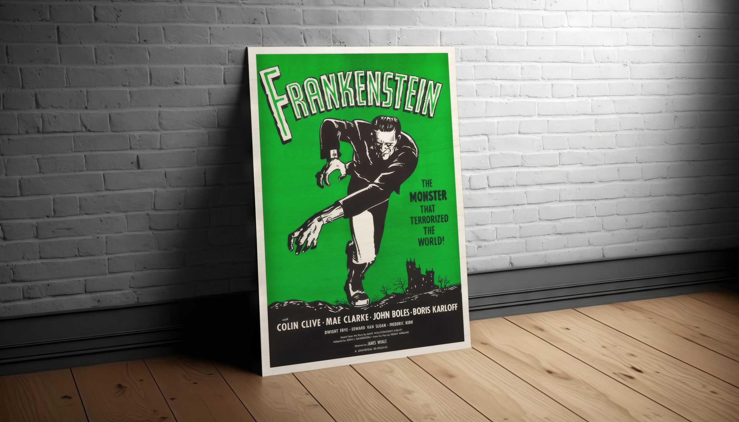 Frankenstein American Wooden Poster, Iconic Movie Vintage-inspired ...