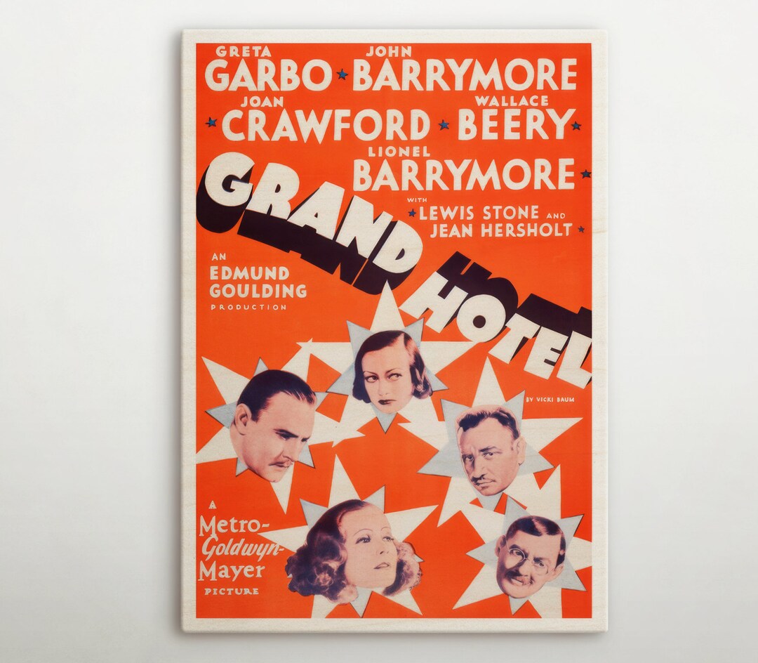 Grand Hotel American Wooden Poster, Rustic Movie Wall Art of This ...