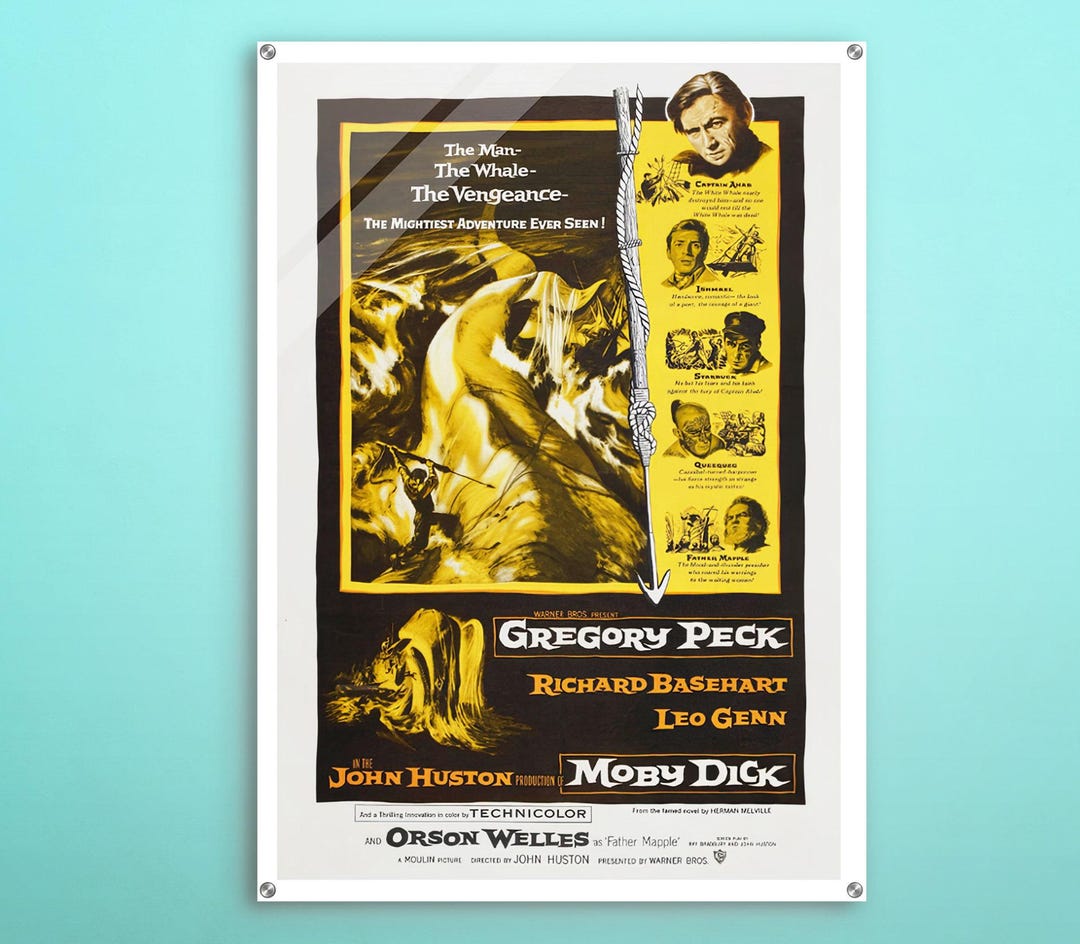 Moby Dick American Acrylic Poster, Iconic Movie Vintage-inspired Poster ...