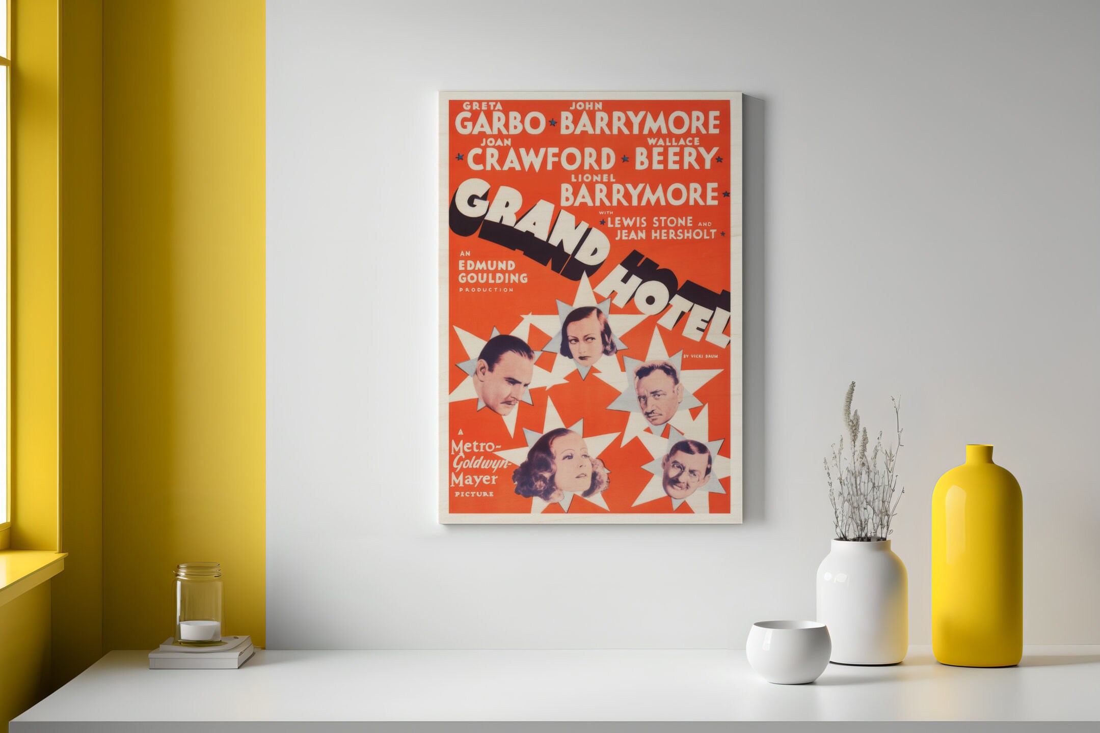 Grand Hotel American Wooden Poster, Rustic Movie Wall Art of This ...