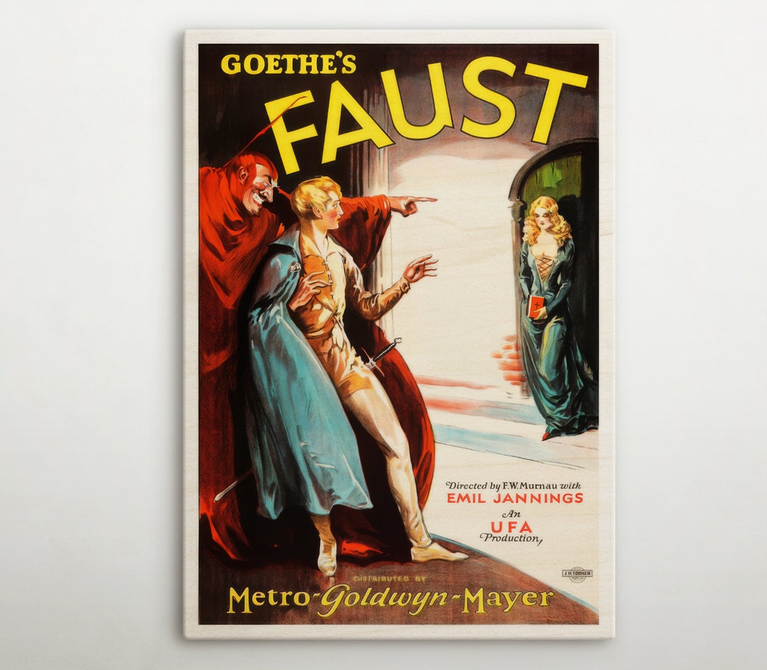 Faust American Wooden Poster, Retro Movie Decor Art of This Cinema ...