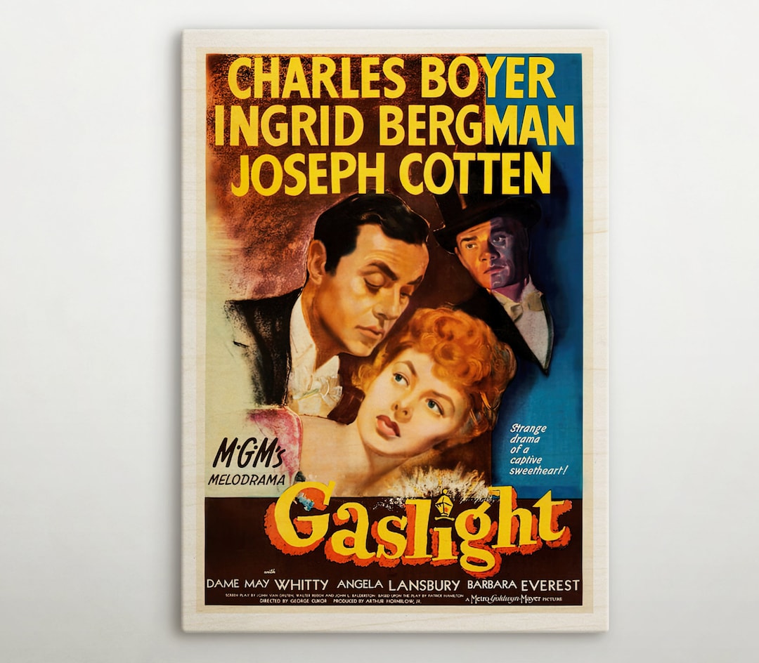 Gaslight American Wooden Poster, Rustic Movie Wall Art of This Cinema ...
