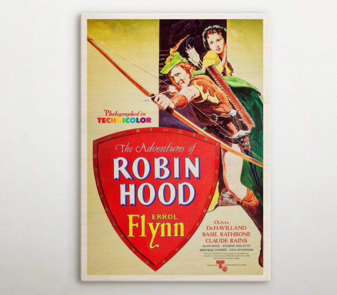 The Adventures of Robin Hood American Wooden Poster, Wall Art of This ...