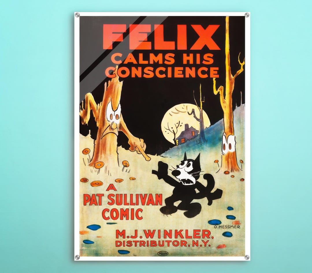 Felix the Cat American Acrylic Poster, Classic Movie Wall Art of This ...
