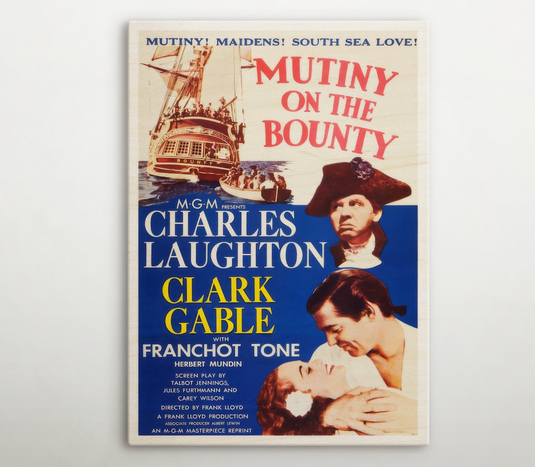 Mutiny on the Bounty American Wooden Poster, High-quality Movie Print of This Cinema Poster ...