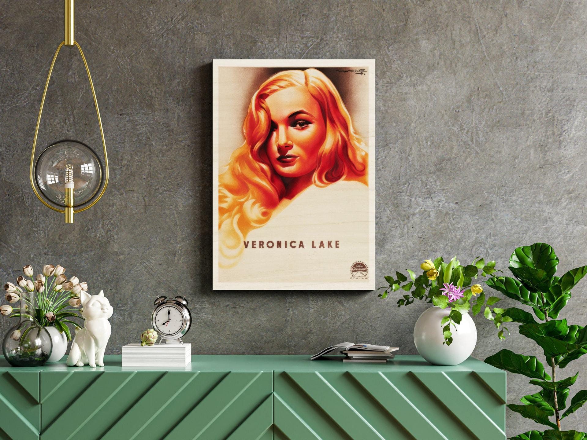 Actress Veronica Lake Wooden Poster, Unique Movie Wall Art of This ...