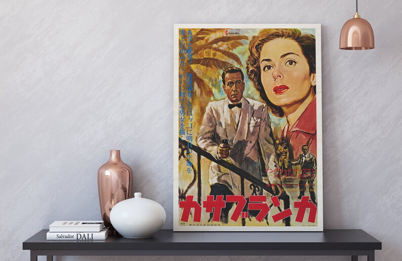 Casablanca Japanese Wooden Poster, Rustic Movie Wall Art of This Cinema ...
