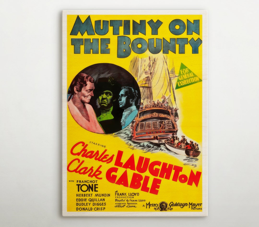 Mutiny on the Bounty Australian Wooden Poster, Unique Wall Art of This Cinema Poster, Gift for ...