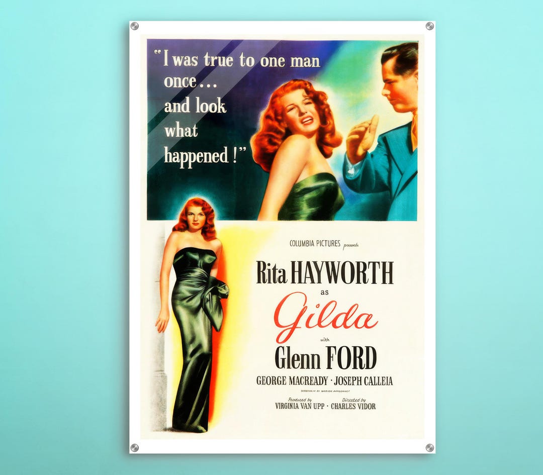 Gilda American Acrylic Poster, Iconic Movie Vintage-inspired Poster ...