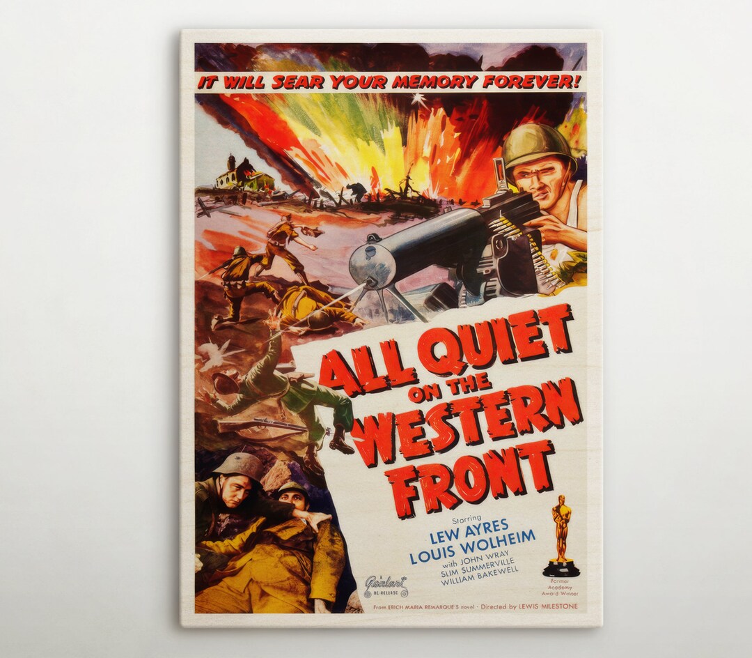 All Quiet on the Western Front American Wooden Poster, Movie Vintage ...