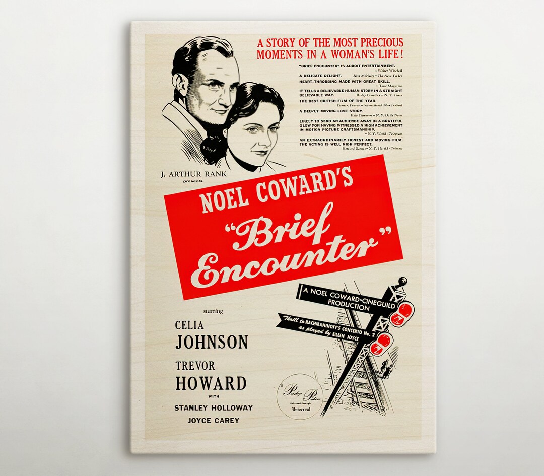 Brief Encounter American Wooden Poster, Unique Wall Art of This Cinema ...