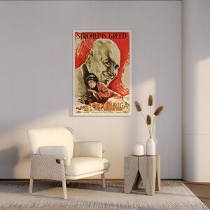 Greed Swedish Wooden Poster, Iconic Movie Vintage-inspired Poster ...