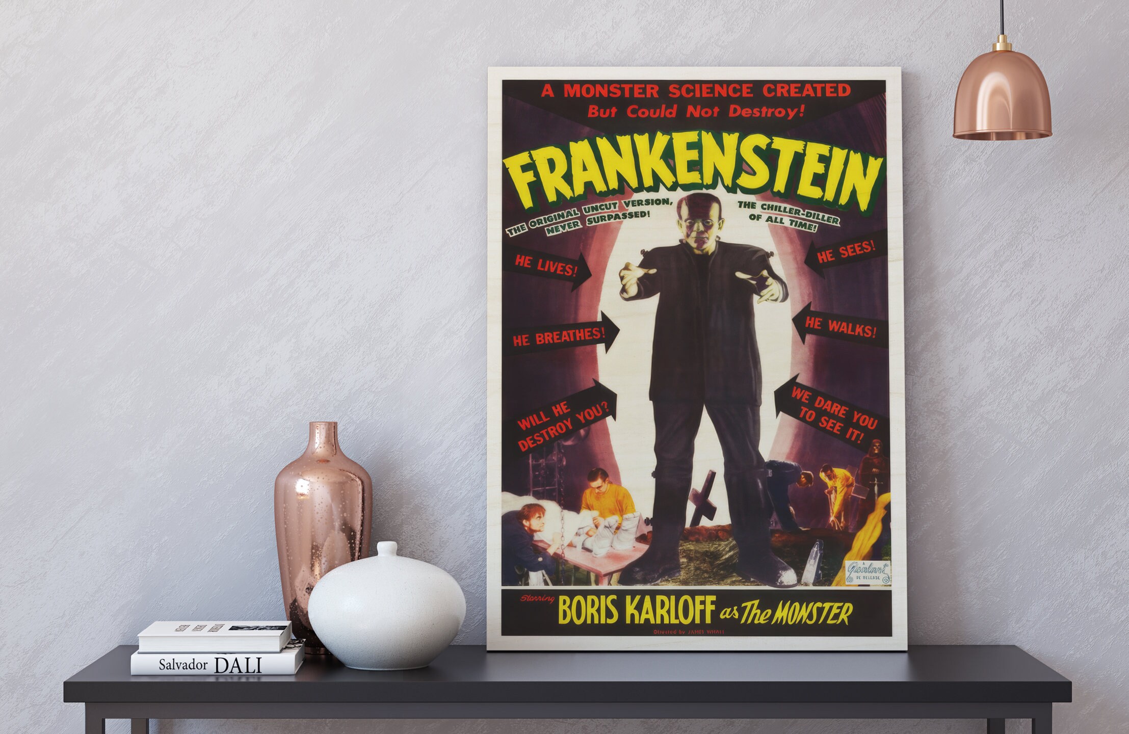 Frankenstein American Wooden Poster, Classic Movie Wall Art of This ...