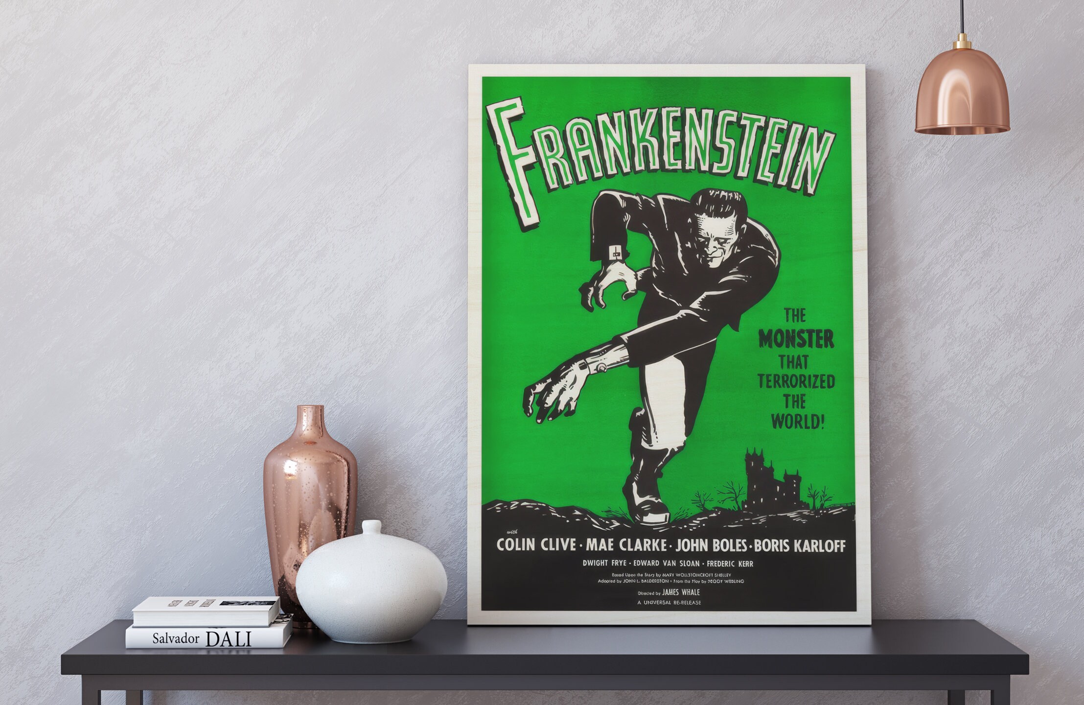 Frankenstein American Wooden Poster, Iconic Movie Vintage-inspired ...