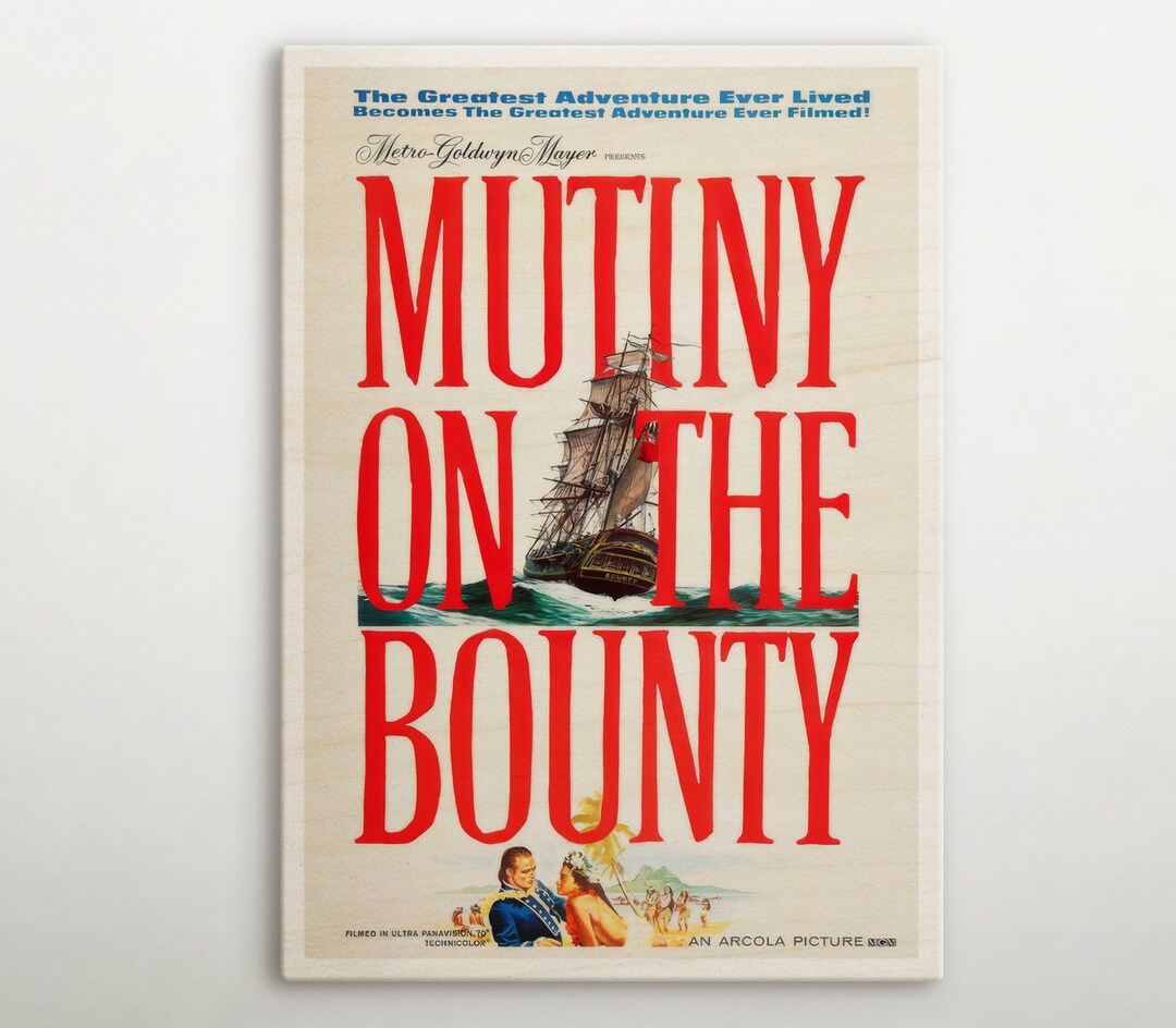 Mutiny on the Bounty American Wood Decor, Amazing Wall Art of This Cinema Poster, Gift for Room ...