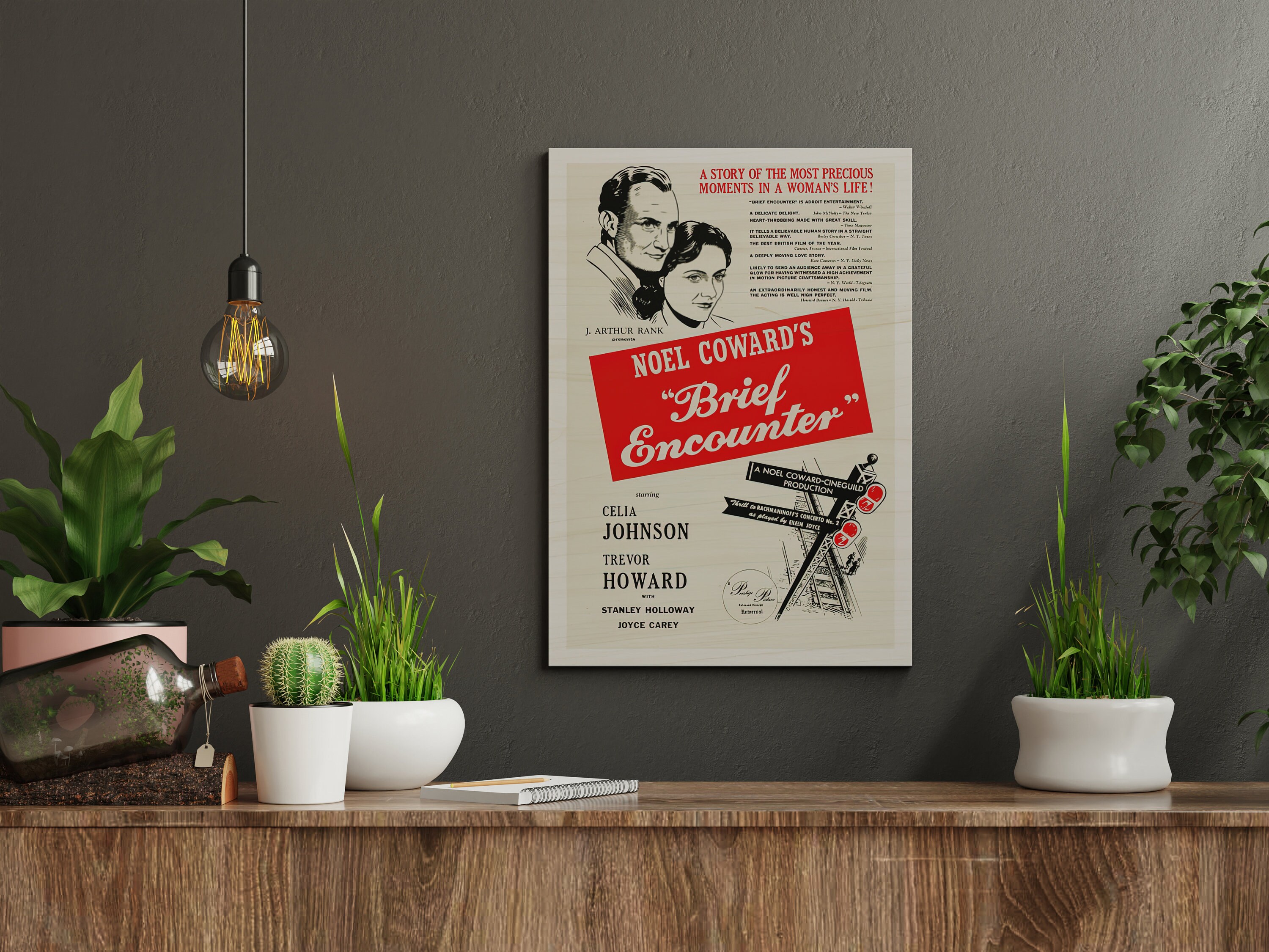 Brief Encounter American Wooden Poster, Unique Wall Art of This Cinema ...