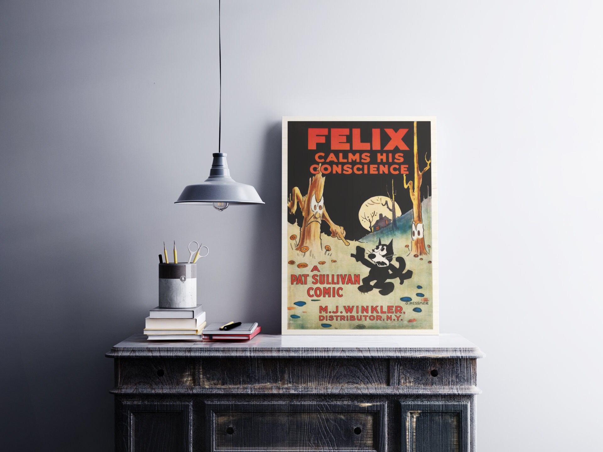 Felix the Cat American Wooden Poster, Magic Movie Wall Art of This ...